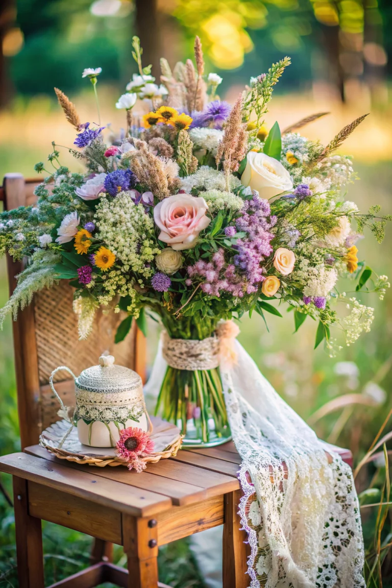 64 Boho Wedding Bouquet Ideas with Wildflowers